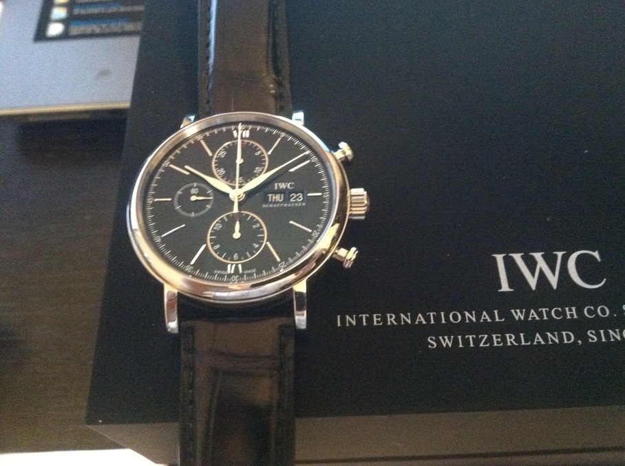 FSOT: IWC Portofino Chronograph in Black Dial - Complete - IW3910-02 ...