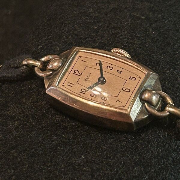 Elgin Ladies Wrist Watch Wind Up WORKS 10k Gold Filled Vintage ...