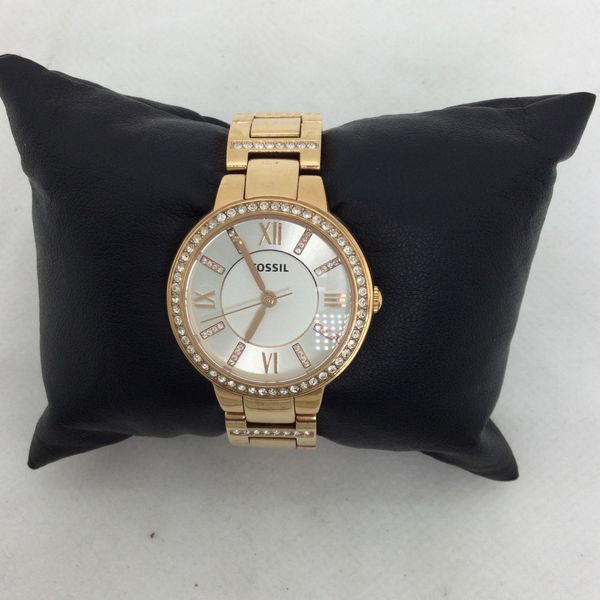 Fossil All Stainless Steel Crystal Bezel Wrist Watch (parts/repair ...