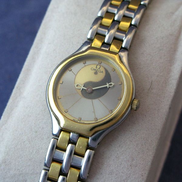 OMEGA De Ville YIN & YANG VINTAGE QUARTZ LADIES WATCH 18K Solid gold ...