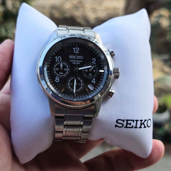 Menâ s Seiko 6T63-00A0 40mm Chronograph Quartz Original Stainless Watch ...