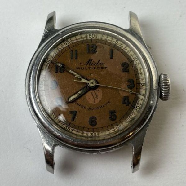BROKEN Mido Multifort Military Super Automatic Vintage Watch 28mm - For ...