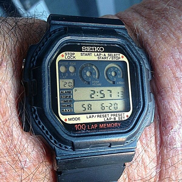 Men's VINTAGE 1993 SEIKO W358-4A10 LCD DIGITAL 15 BAR RESIN Wrist Watch | WatchCharts Marketplace