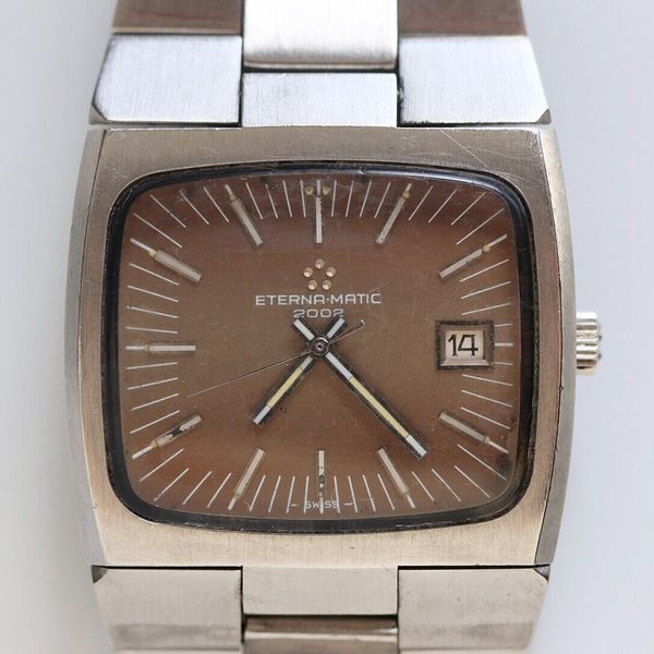 Eterna Matic 2002 Watch Brown Dial Swiss 36mm Parts Repair Vintage ...