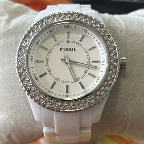 White Ceramic Fossil Women’s Quartz Watch | WatchCharts Marketplace