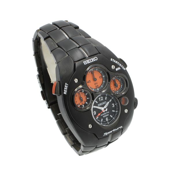 Men's Seiko Sportura Chronograph Watch Ref.#SLQ019 Kinetic 42mm Date ...