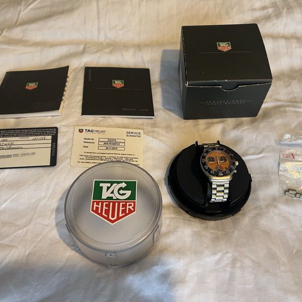 Tag Heuer F1 - Orange Dial CA1214 Full Set. 38mm | WatchCharts Marketplace