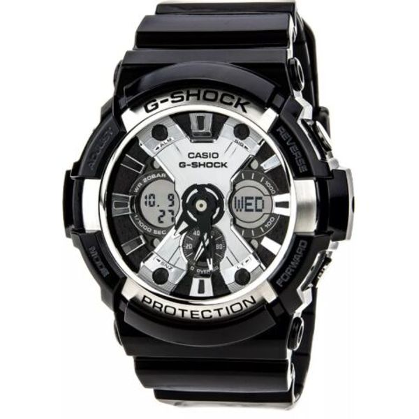 CASIO G-SHOCK GA-200BW PROTECTION ANALOG-DIGITAL ALARM MEN'S WATCH NEW ...