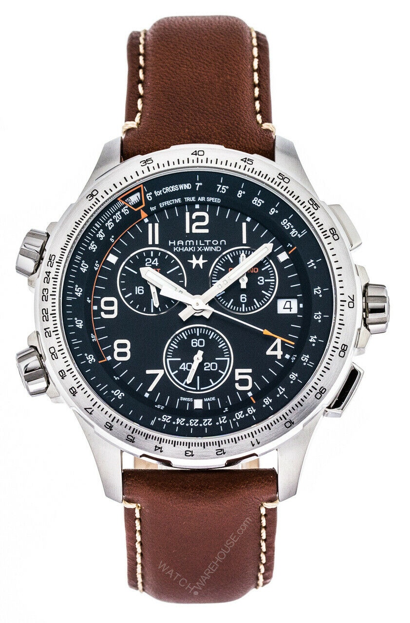 Hamilton Khaki Aviation X-Wind GMT Chrono Quartz Black (H77912535 ...