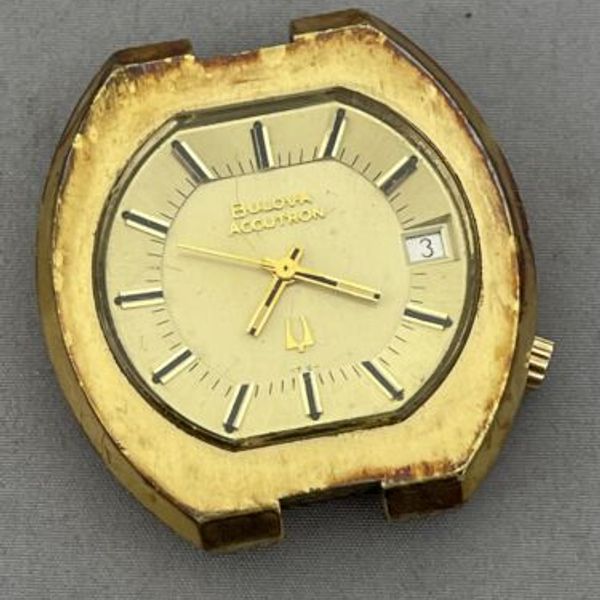 vintage bulova accutron N5 Asymmetrical “tv” Date 38mm Watch Maker ...