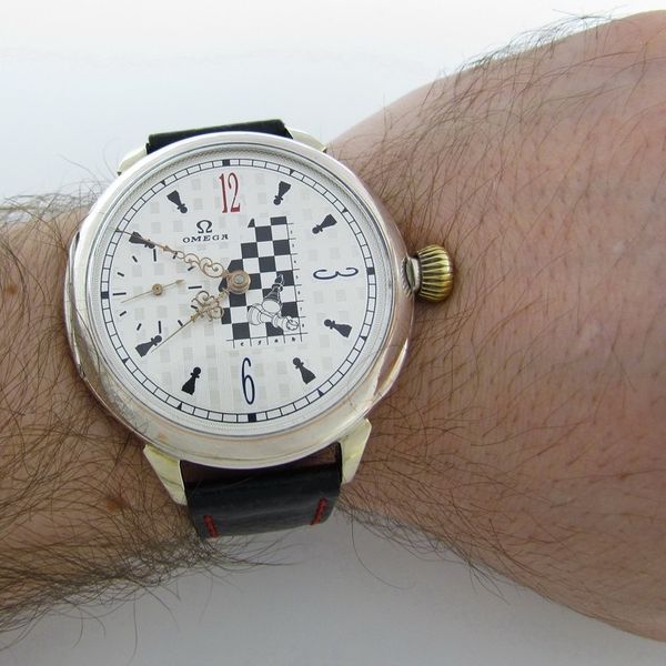 Omega Chess ELEGANT Antique 1908-1912 Swiss Beautiful Art Deco Silver ...