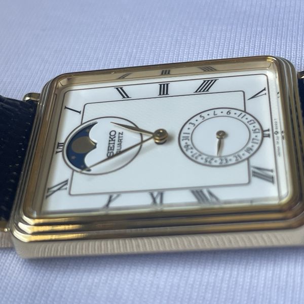 Seiko Men's Tank Watch Moon Phase | WatchCharts Marketplace