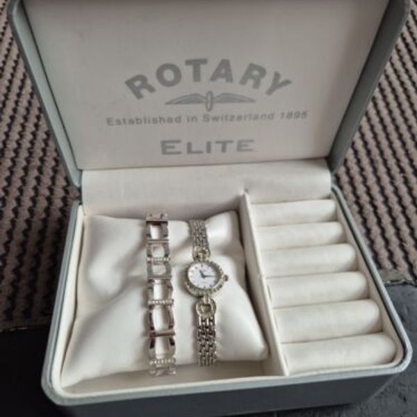 Rotary Elite Ladies Silver Jewellery Set | WatchCharts Marketplace