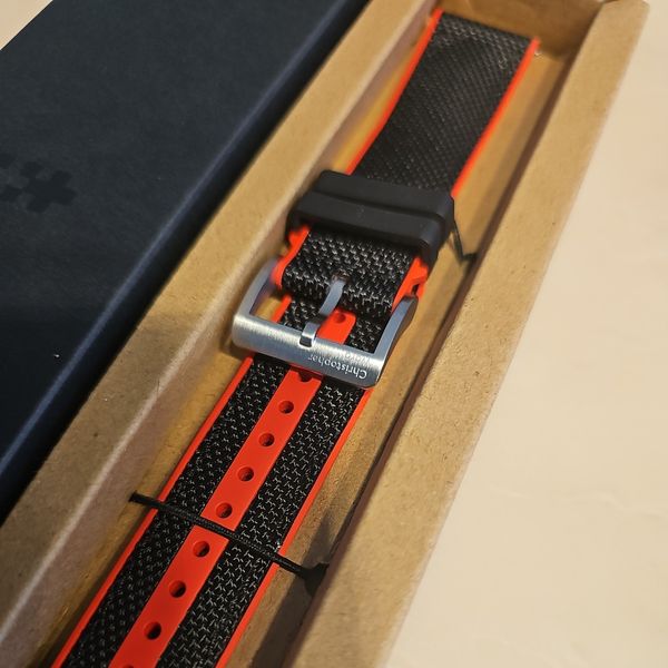 22mm - Brand New Christopher Ward Hybrid Rubber Strap - C60 Trident Pro ...