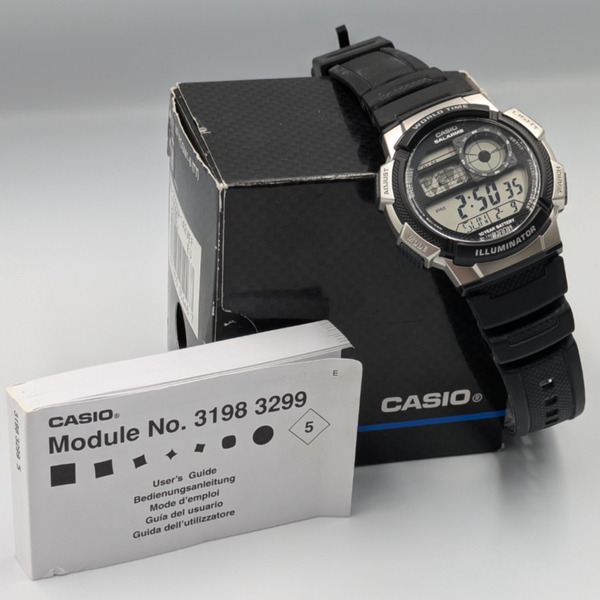 Casio World Time Digital Watch - AE1000W1A2VEF - In Box with manual ...