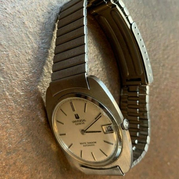 Vintage Universal Geneve White Shadow Automatic Micro-Rotor Wristwatch ...