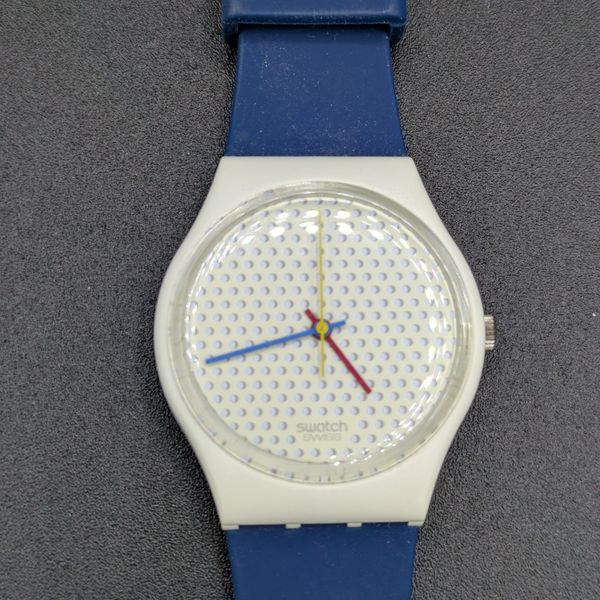 Swatch Watch PING PONG GW105 Vintage 1986 Gents White 34mm Quartz New ...