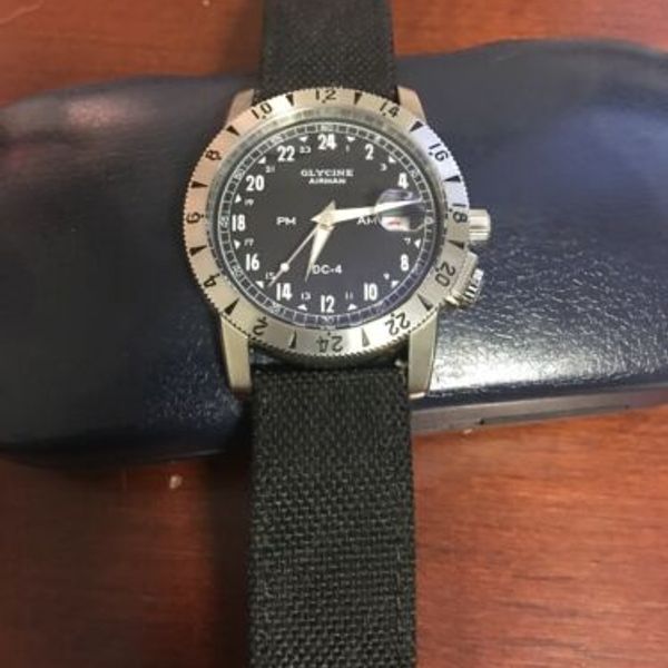 Glycine Airman DC-4 - GL0072 - Black Dial Purist 24 Hour Automatic ...