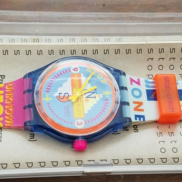 Vintage 1994 Swatch Stop ESPERYDES SSN103 Gents Size Stopwatch UFO’S ...
