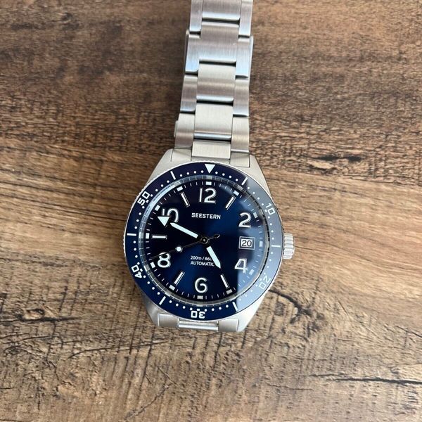 Seestern S434 V2 Diver Watch 39mm Blue Dial/Ceramic Bezel Seiko NH35 ...