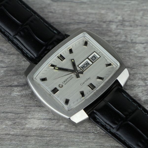 Certina 1970 Certiday "UFO" TV Dial Stainless Steel Swiss Watch ...
