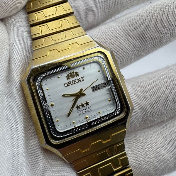 Vintage Watch ORIENT FREZA Automatic Japan 21 Jewels White Dial Gold ...