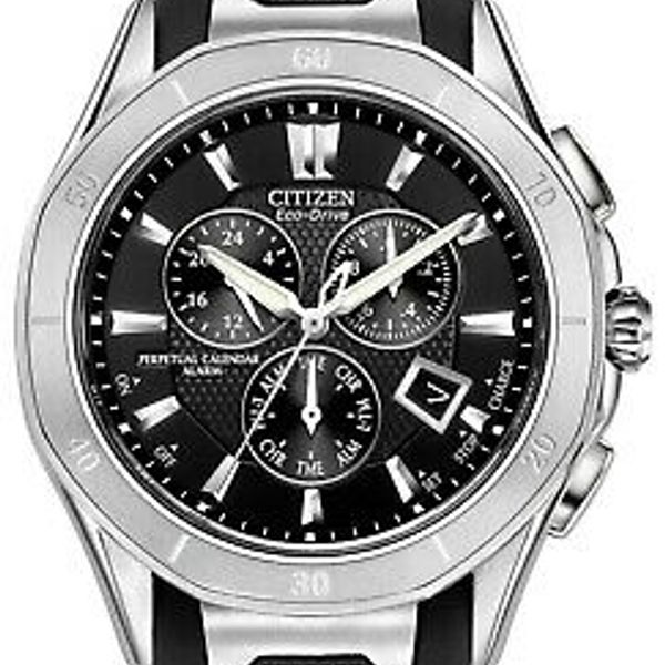 Citizen Signature Eco-Drive Chronograph Black Dial Men's Watch BL5460 ...