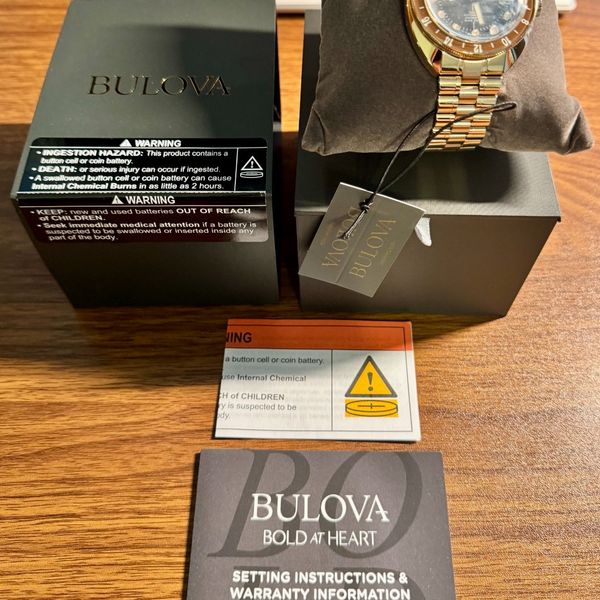 Bulova Rose Gold Oceanographer GMT Men's Watch 97B215 + Bulova ...