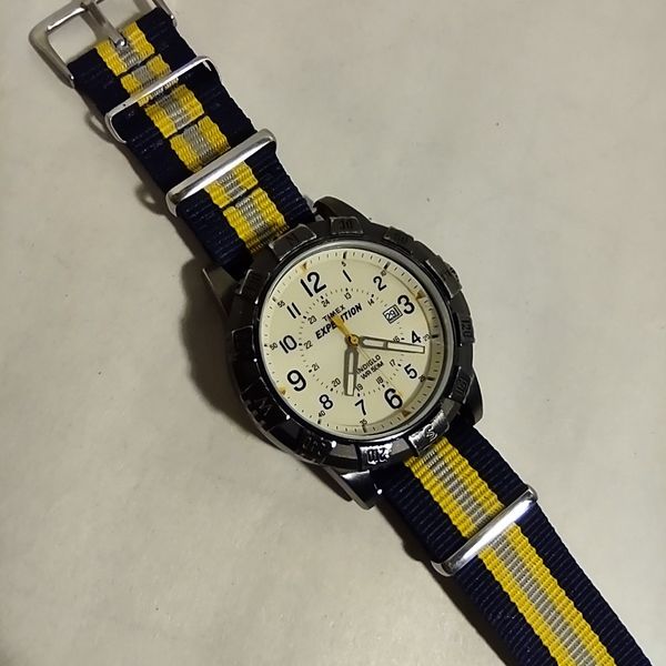 Timex INDIGLO Expedition WR50M Men's Cream Watch â T49990 NATO STRAP New Battery | WatchCharts ...