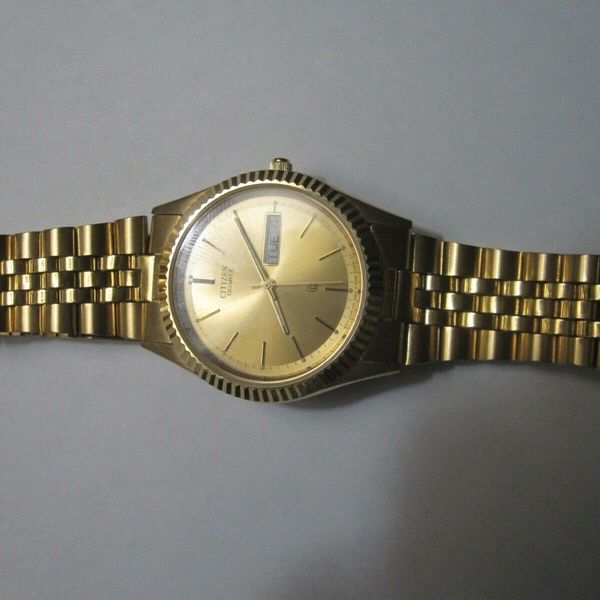 gold mens citizen quartz watch Water Resist 6100-R00391 RW ...