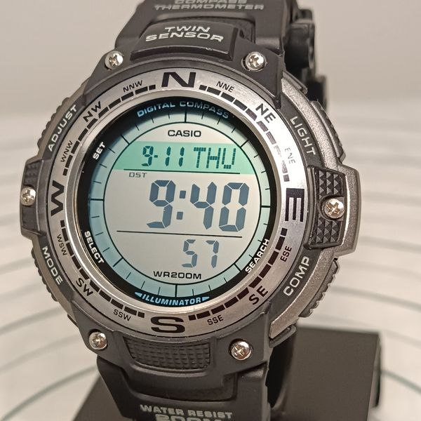 Casio SGW100, Twin Sensor Watch, Compass, Thermometer, 200 Meter WR ...