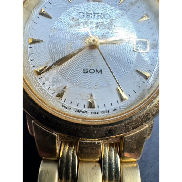 Vintage Seiko 7N82-0BRO Ladies Gold Tone 50M Sapphire Crystal Quartz ...