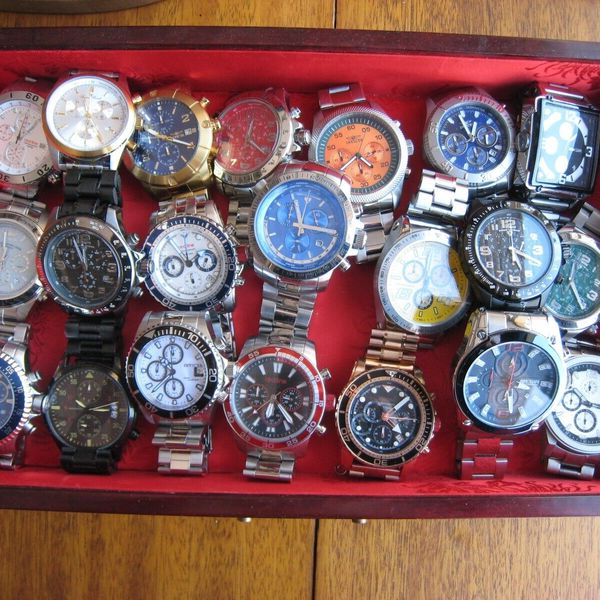 Collection of 26 watches Invicta, Swiss Legend, Red Line, Proton ...