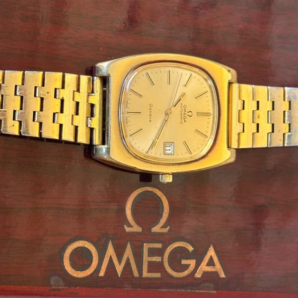 1970's Vintage Omega GenÃ¨ve Watch Automatic Cal 1012 Sunburst Dial ...