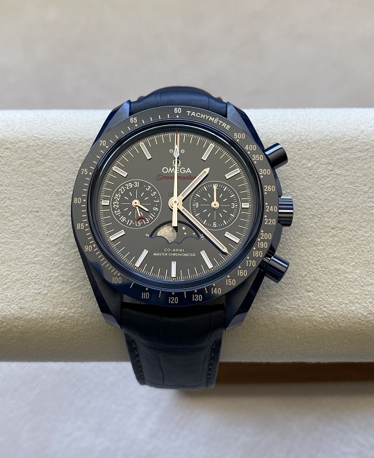 BNIB Omega Blue side of the moon speedmaster moonphase with warranty ...