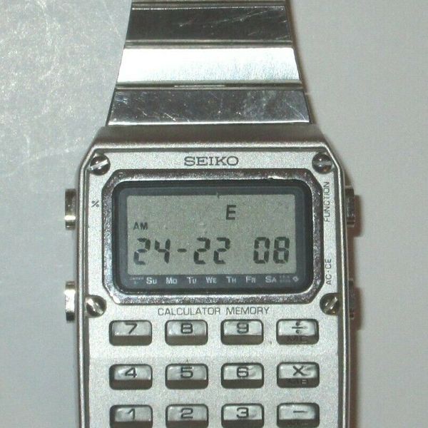 Vintage 1983 Seiko C515-5009 Calculator Memory Alarm Watch - Parts ...