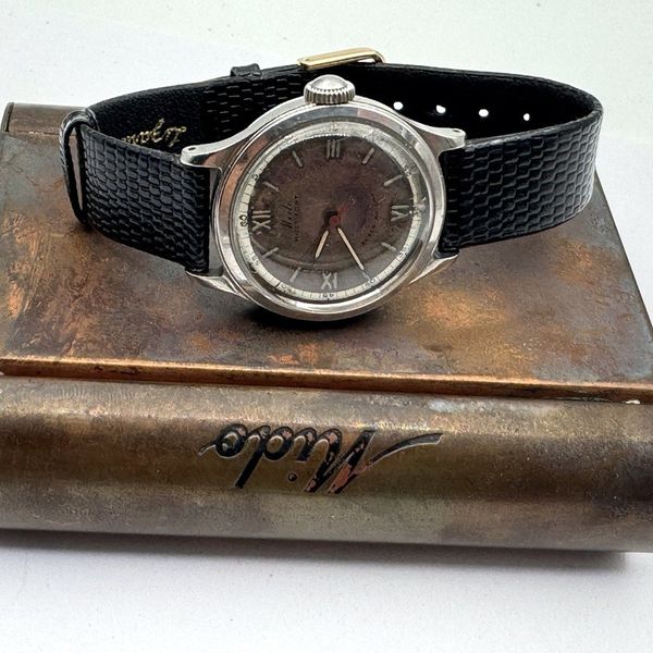 1940's MIDO RARE MILITARY AUTOMATIC ORIGINAL DIAL STAINLESS COPPER BOX ...