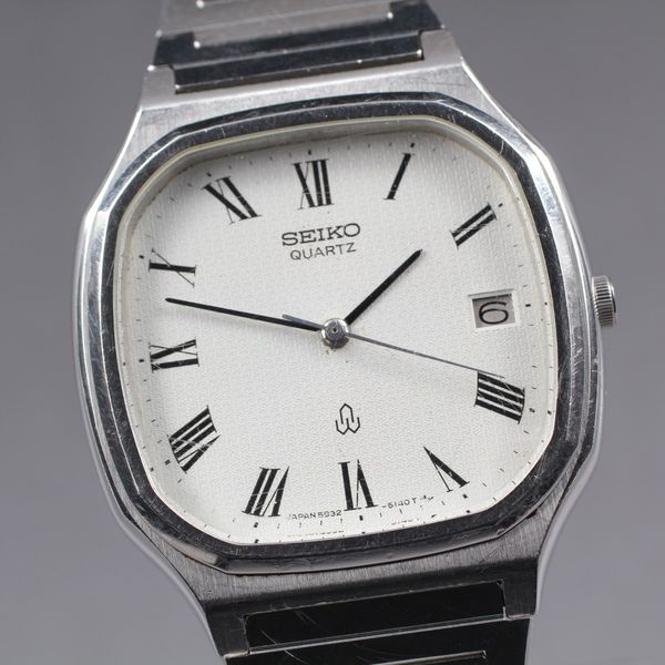 [Exc+4] Vintage Seiko SEAGULL 5932-5030 Silver Tank Quartz Mens Watch ...