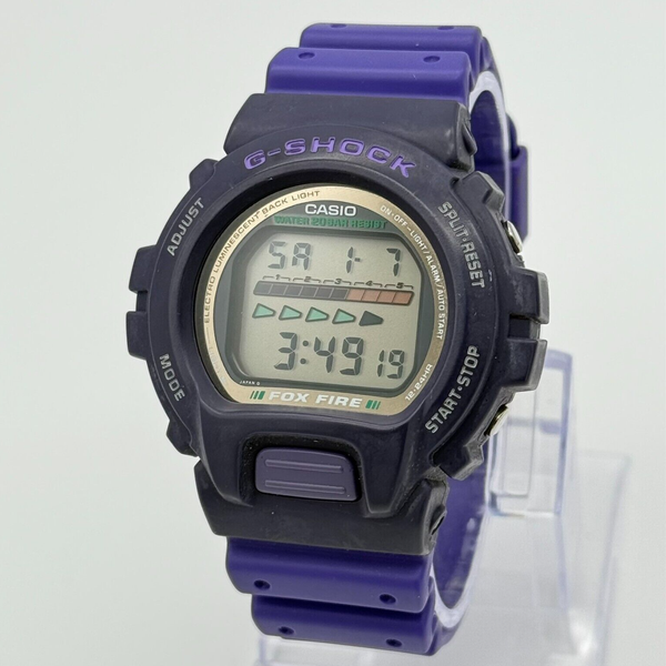 Men's CASIO G-Shock Fox Fire, Rare Purple Digital Watch, 50mm, Runs DW ...