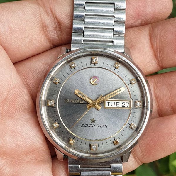 Vintage Rado Silver Star Silver Dial Diamond Accent Mens Automatic ...