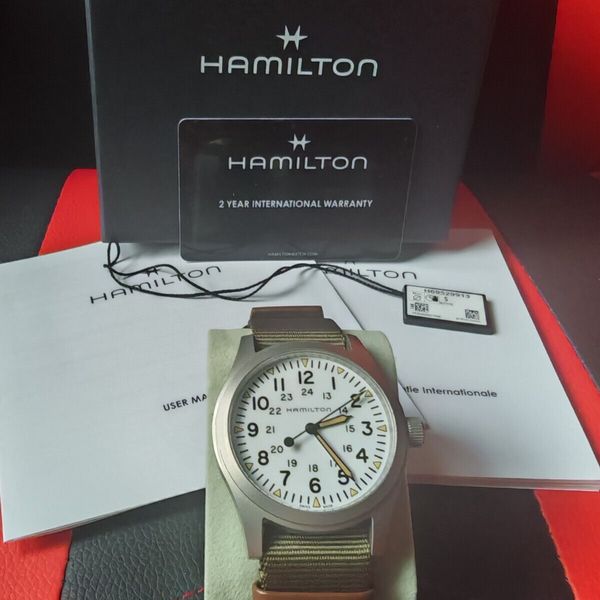 Hamilton Khaki Field White Men's Watch-H69529913-barely used-goodcond ...