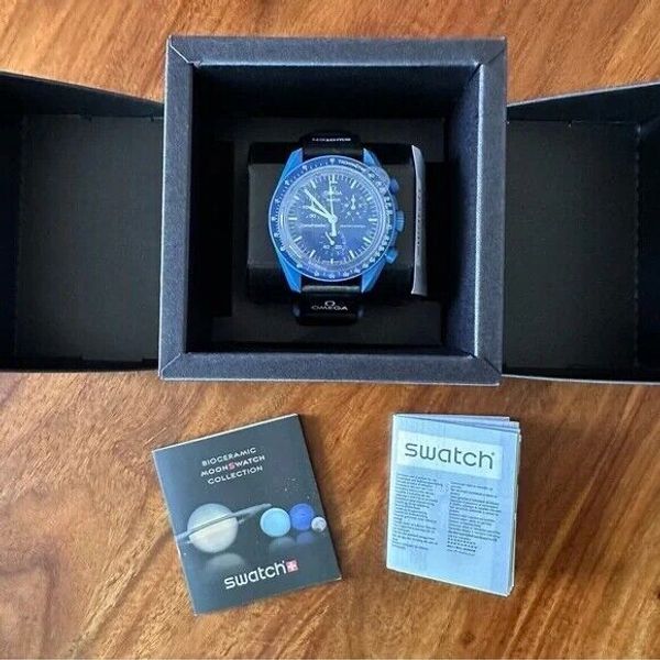 New Swatch x Omega Bioceramic Moonswatch Mission To Neptune Watch ...