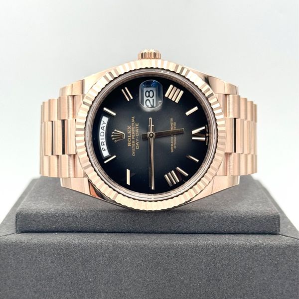 Brand New Mar 2025 Rolex Day Date President Full Everose Gold Smoke ...