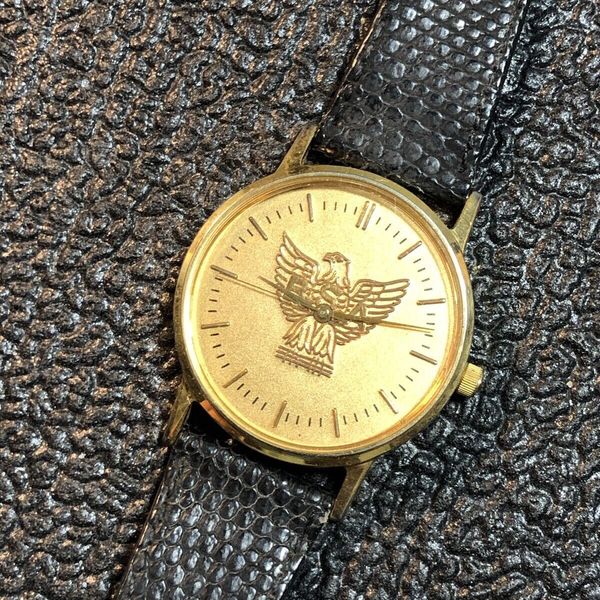 Vintage BSA Eagle Scout Medalian Citizen 32mm Gold Tone Watch*PARTS OR ...