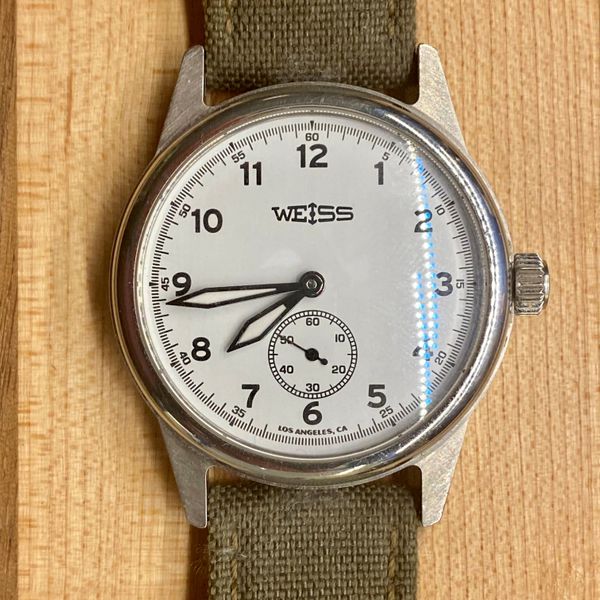 Weiss 38mm Standard Issue Field Watch Serial #21 (White Dial / Olive ...