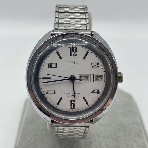 Men's Vintage 1976 AUTOMATIC Watch TIMEX "Viscount" Jumbo Dial 38mm Day ...