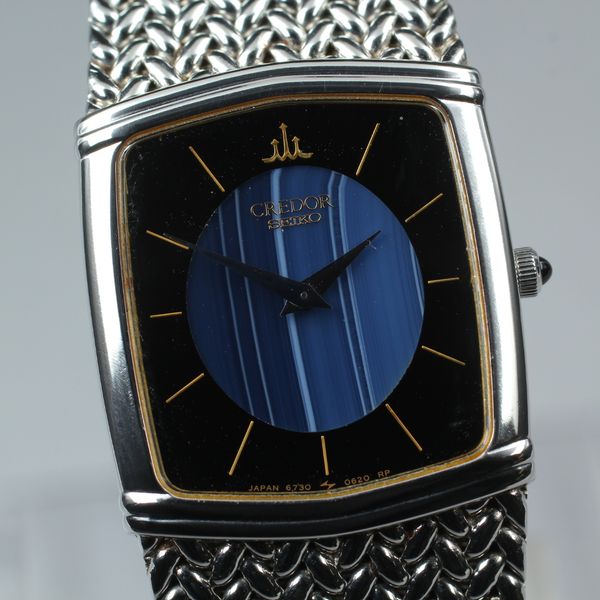 [N MINT] Vintage 1993 SEIKO Credor 6730-5340 Blue Agate Dial Quartz ...