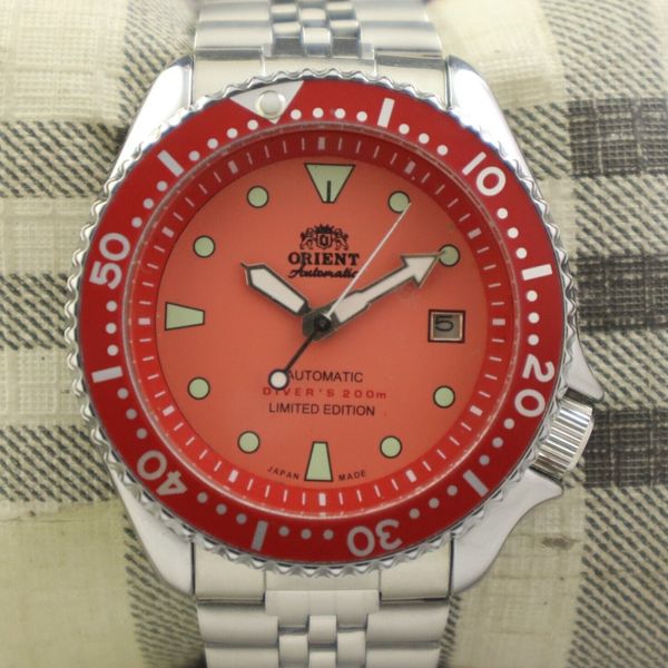 Orient Diver Men Automatic 21 Jew Date Rotating Bezel Stainless Steel ...