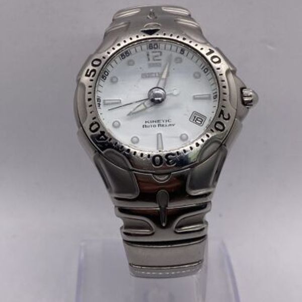 SEIKO Kinetic Auto Relay 5J22-0A50 20BAR White Dial Quartz Mens Watch JAPAN | WatchCharts ...