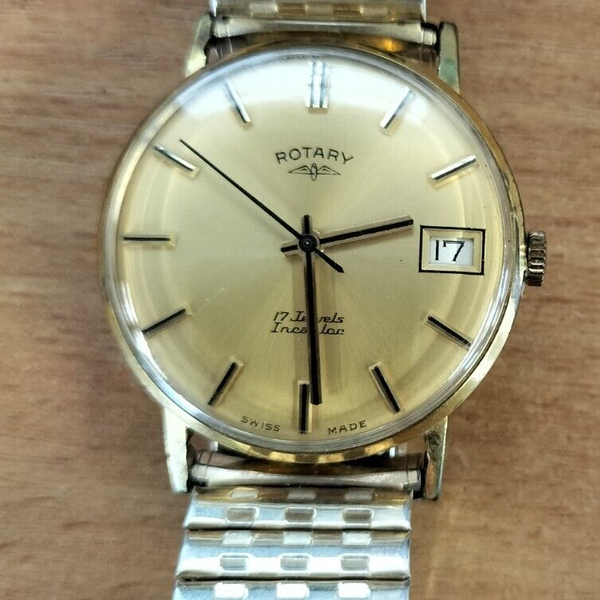 Mens Vintage Rotary 17 Jewels Incabloc Wristwatch - Mechanical Watch ...